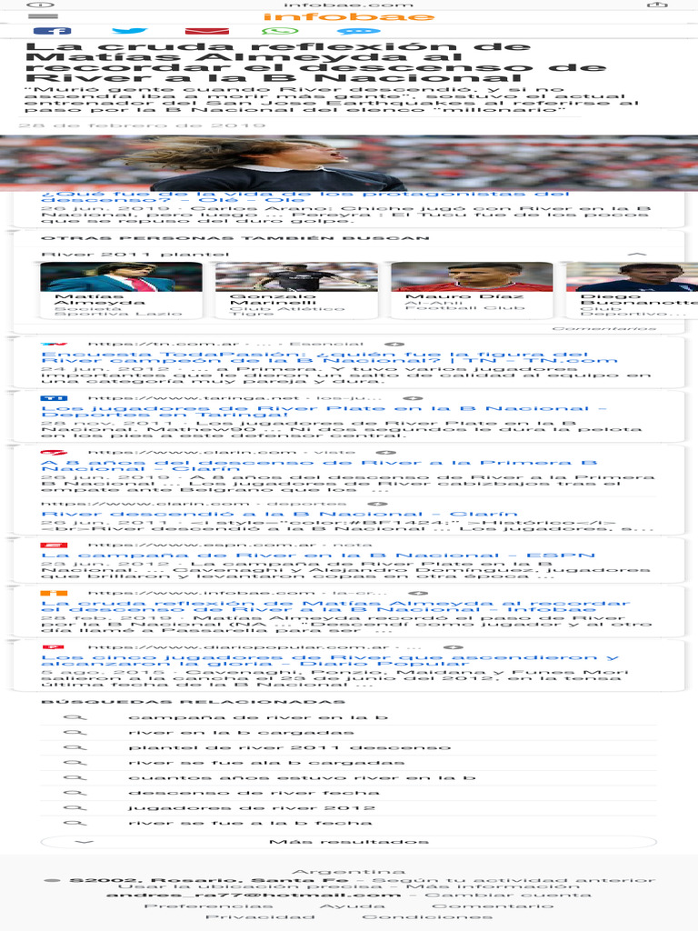 La cruda reflexión de Matías Almeyda al recordar el descenso de River a la B Nacional - Infobae ...