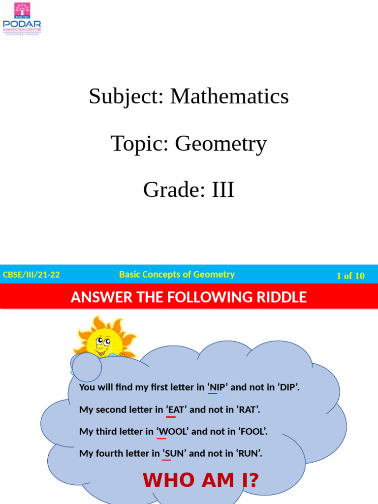 Geometry Basics for Grade 3 Students | PDF | Mathematics | Science