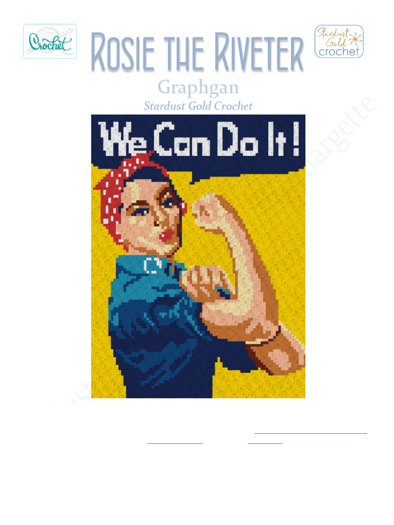 Rosie-The-Riveter-Graph_Written_StardustGold | PDF | Crochet | Yarn