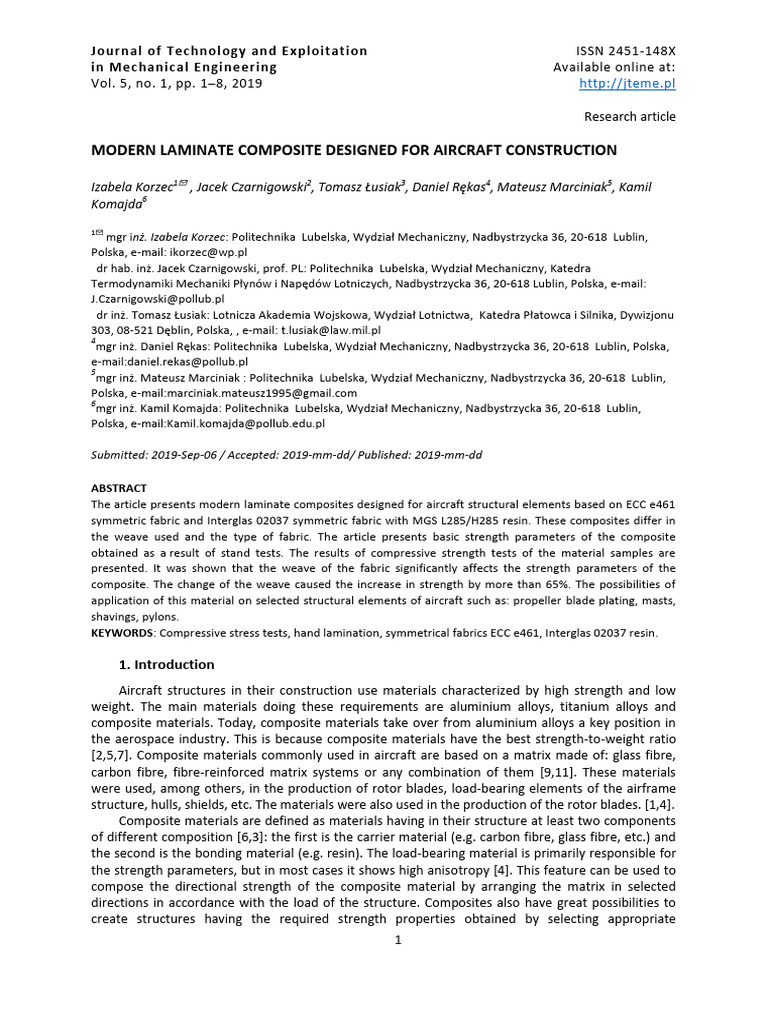 Aircraft Composite Strength Analysis | PDF | Composite Material ...