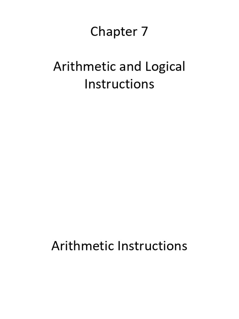Chapter 7 Arithmetic and Logical Instructions | PDF | Division ...
