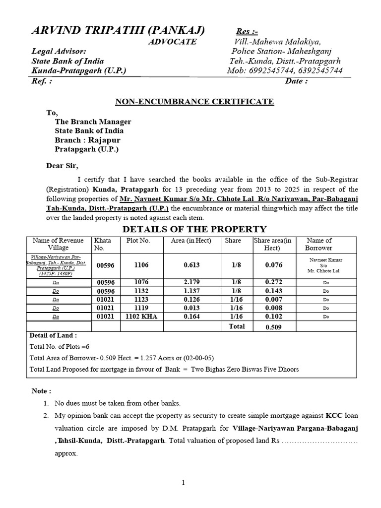 Navneet Kumar Nariyawan Final | PDF | Mortgage Law | Deed