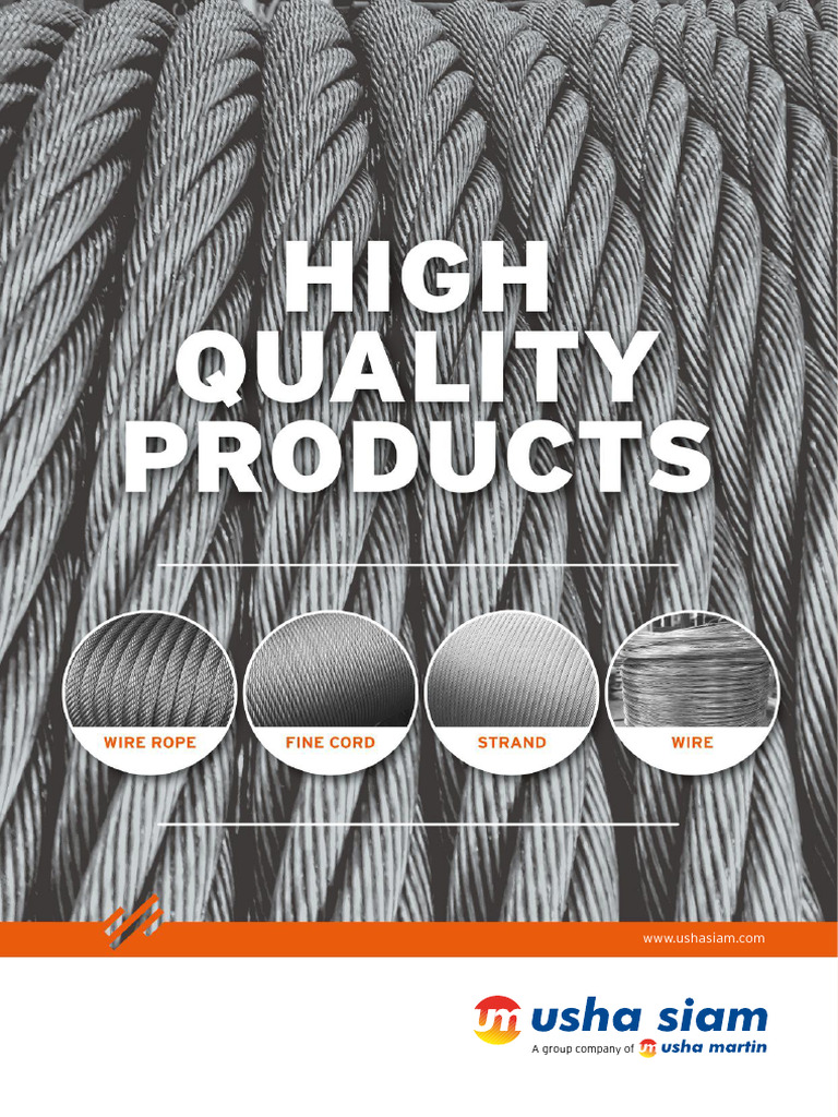 BROCHURE - 20211101103343 - Usha Siam Wire Rope Products Thailand | PDF | Wire | Rope