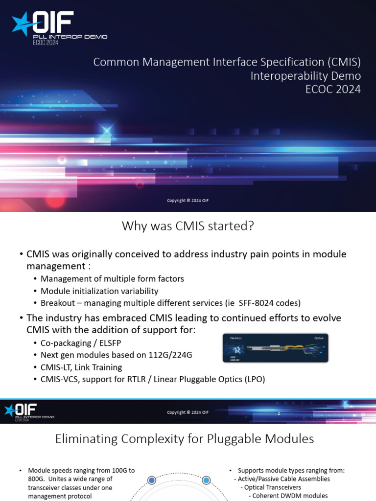 OIF CMIS Interoperability Demo ECOC2024 Final | PDF | Computing | Computer Engineering