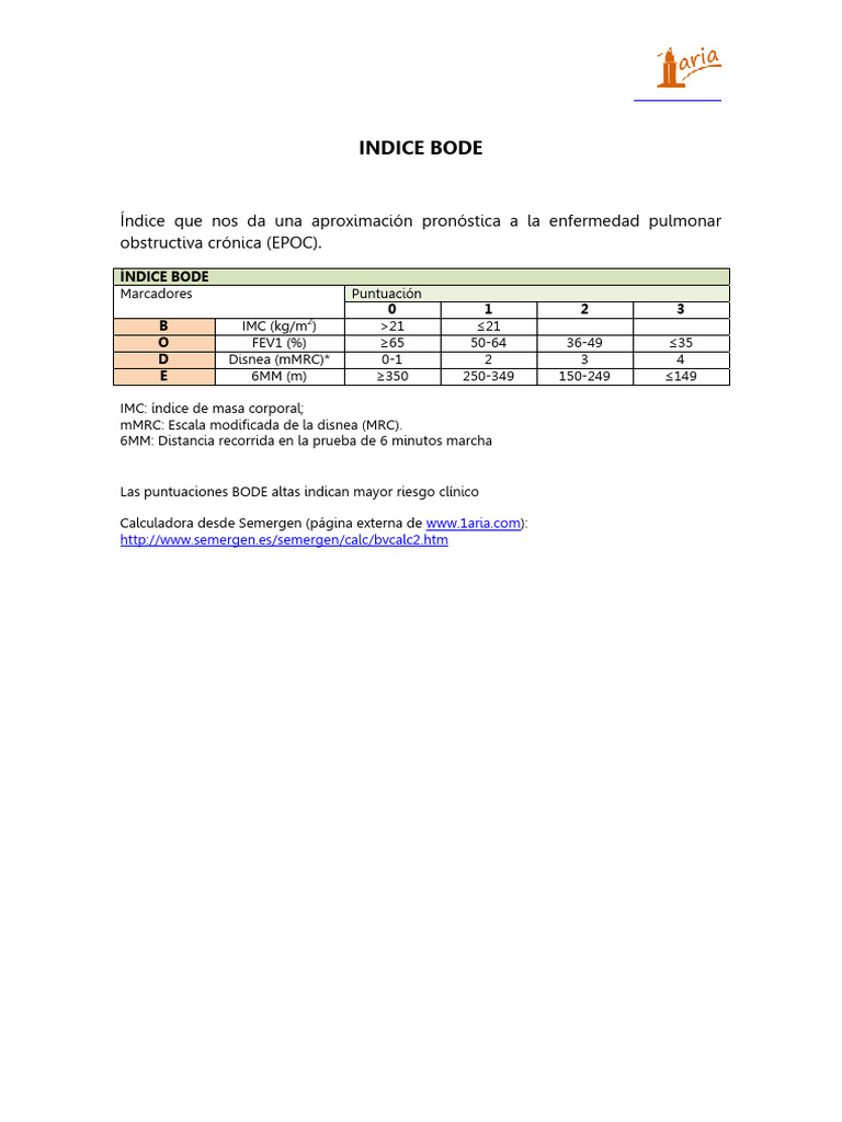 Índice BODE para EPOC: Guía y Calculadora | PDF