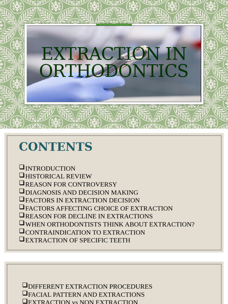 Extraction Controversies in Orthodontics | PDF | Orthodontics ...