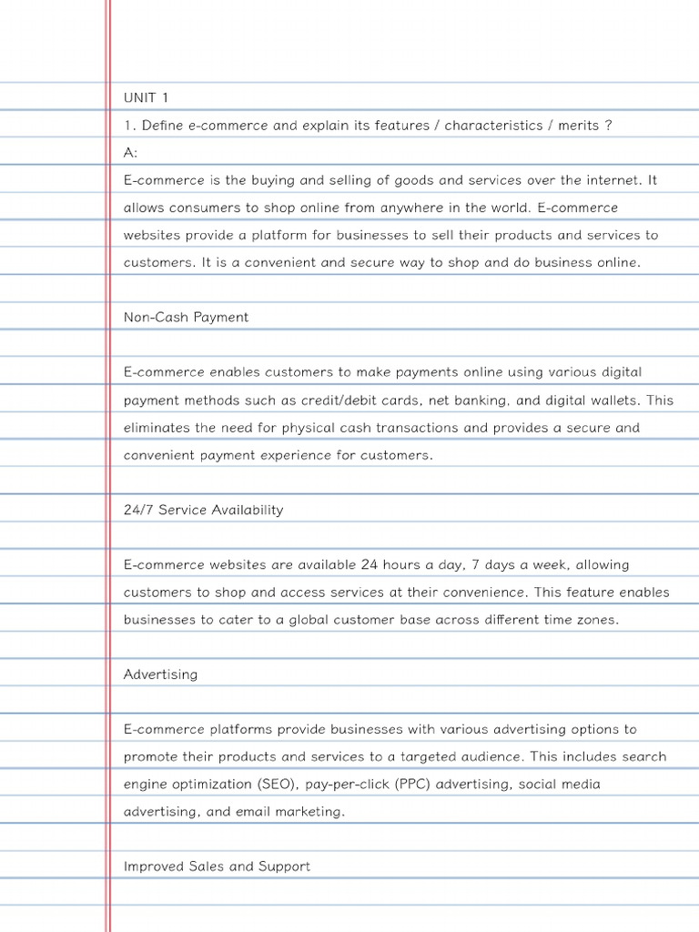 UNIT 1 Ecom | PDF