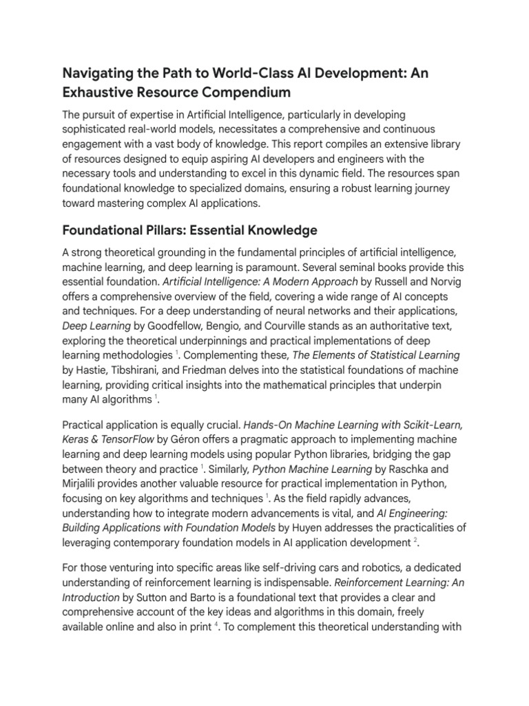 AI Developer Resource Compilation | PDF | Artificial Intelligence ...
