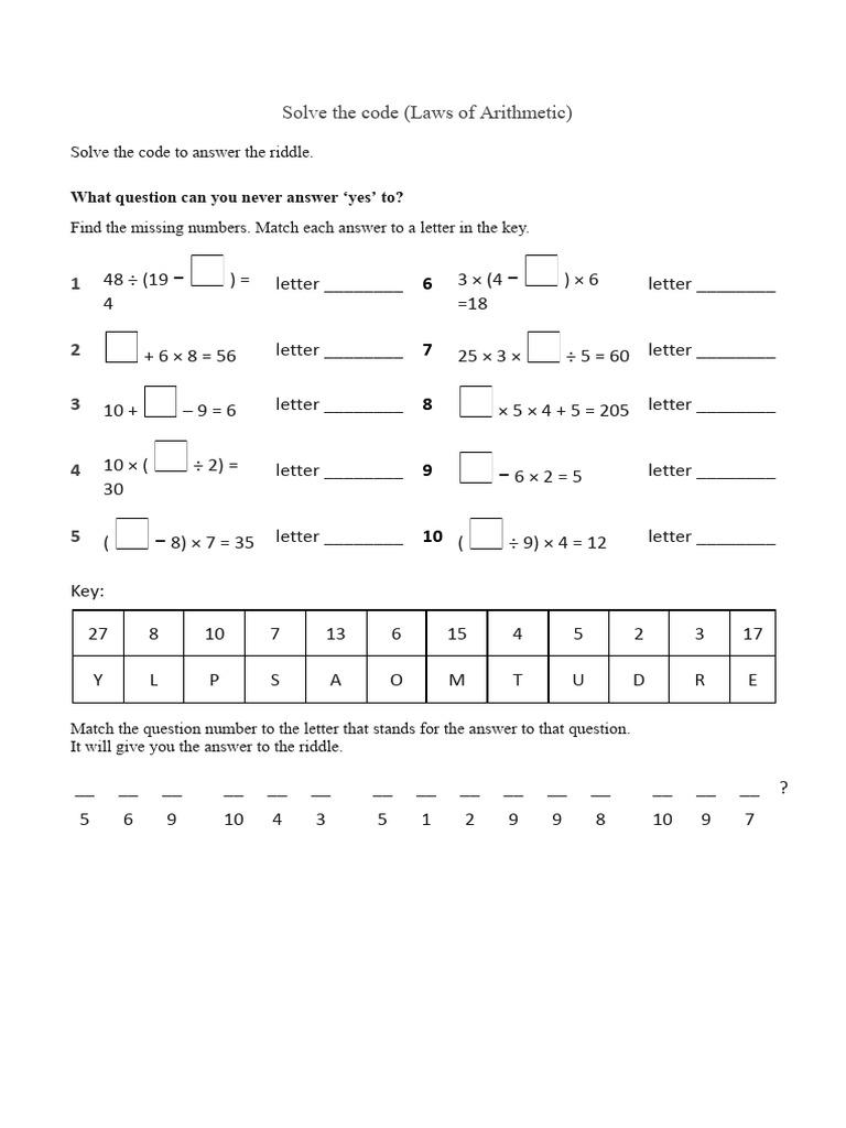 Riddle Code: Solve for Answers | PDF