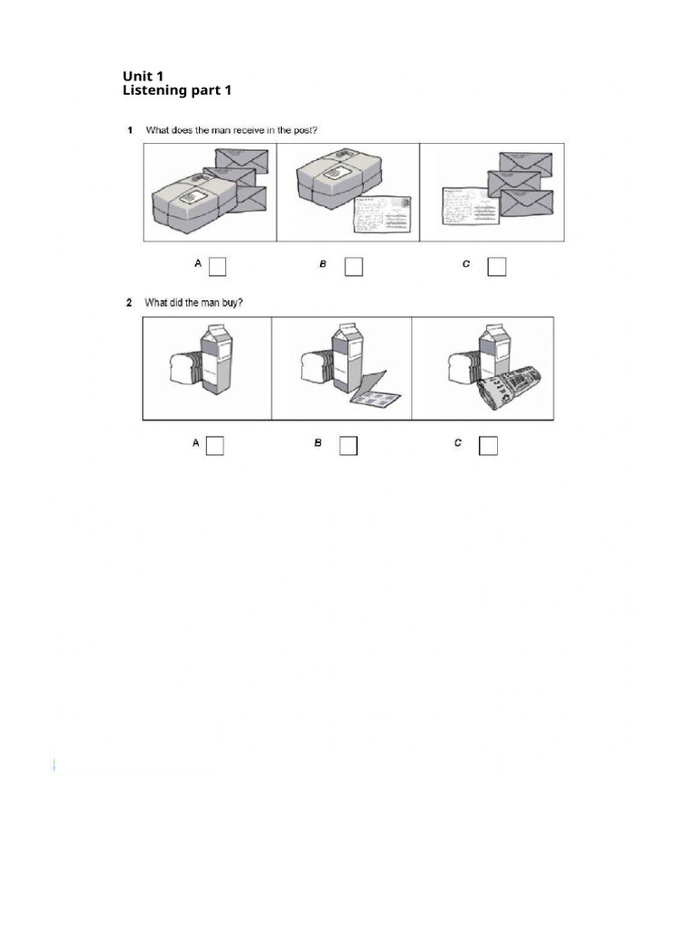 Unit 1: Listening Part 1 Guide | PDF