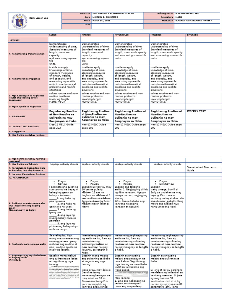 Q4-Week4-Dll-Math 2 | PDF