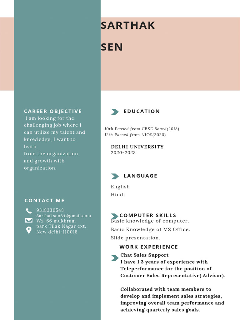 Sarthak's Resume | PDF