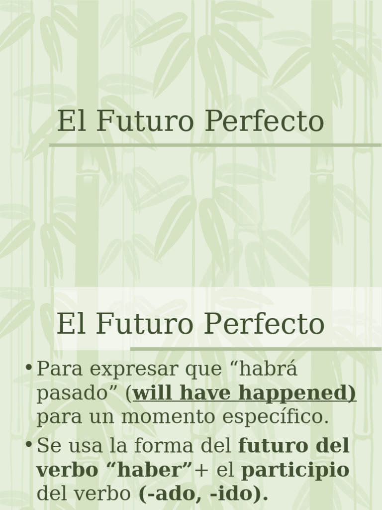 El Futuro Perfecto - Spanish s3 | PDF