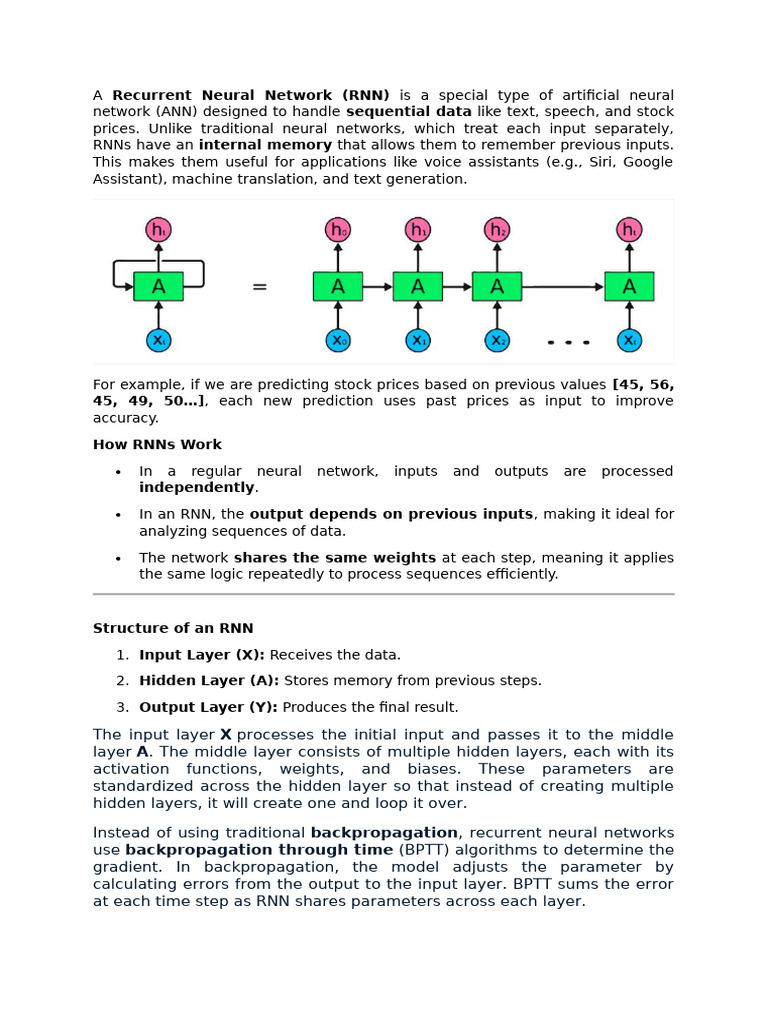 A Recurrent Neural Network | PDF | Computational Neuroscience | Artificial Intelligence