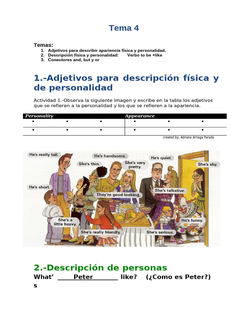 Practice Adjetives | PDF | Tipología Lingüística | Sintaxis