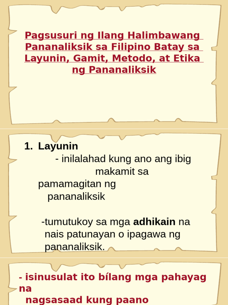 Layunin Metodo... No Quiz | PDF