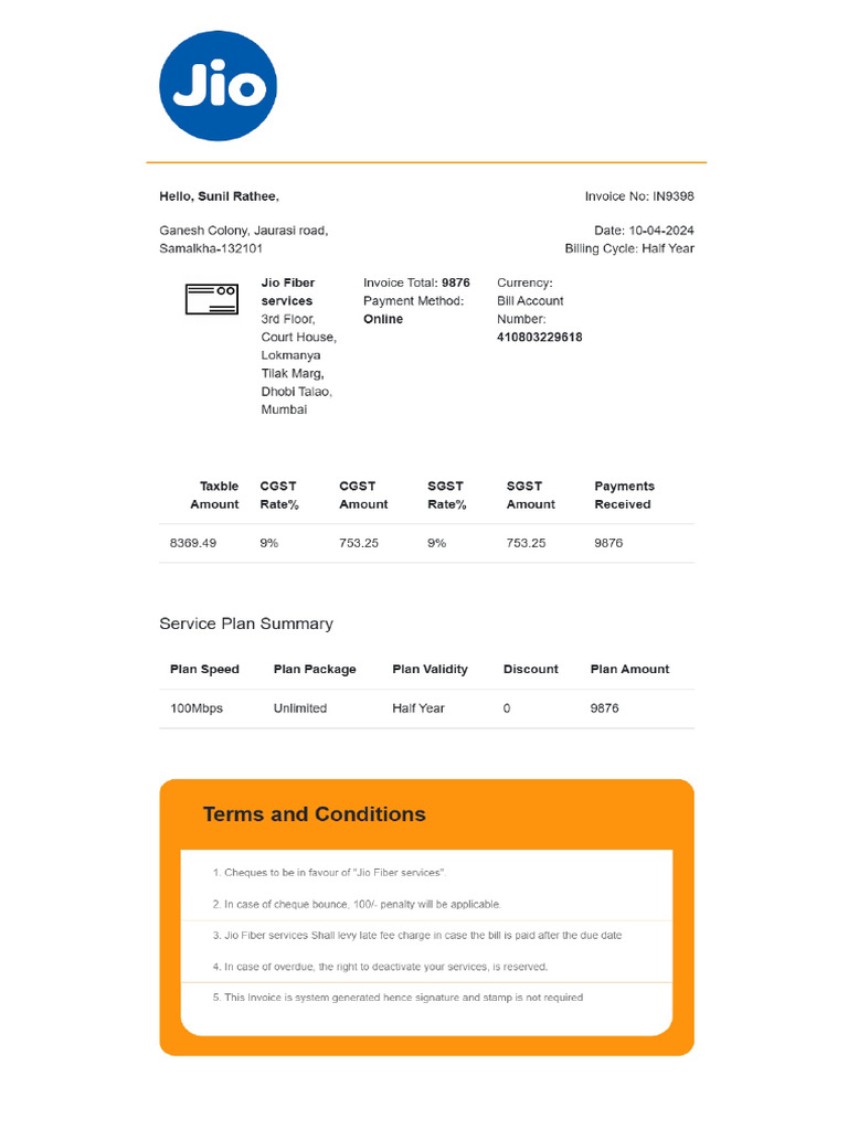 Internet Invoice | PDF