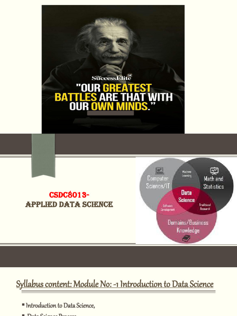 Module No 1 | PDF | Data Science | Analytics