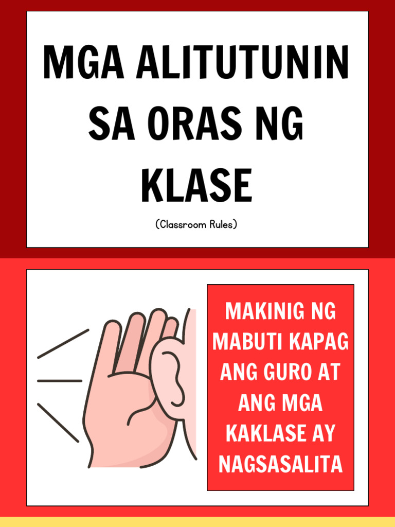 Mga Alitutunin Sa Oras NG Klase | PDF