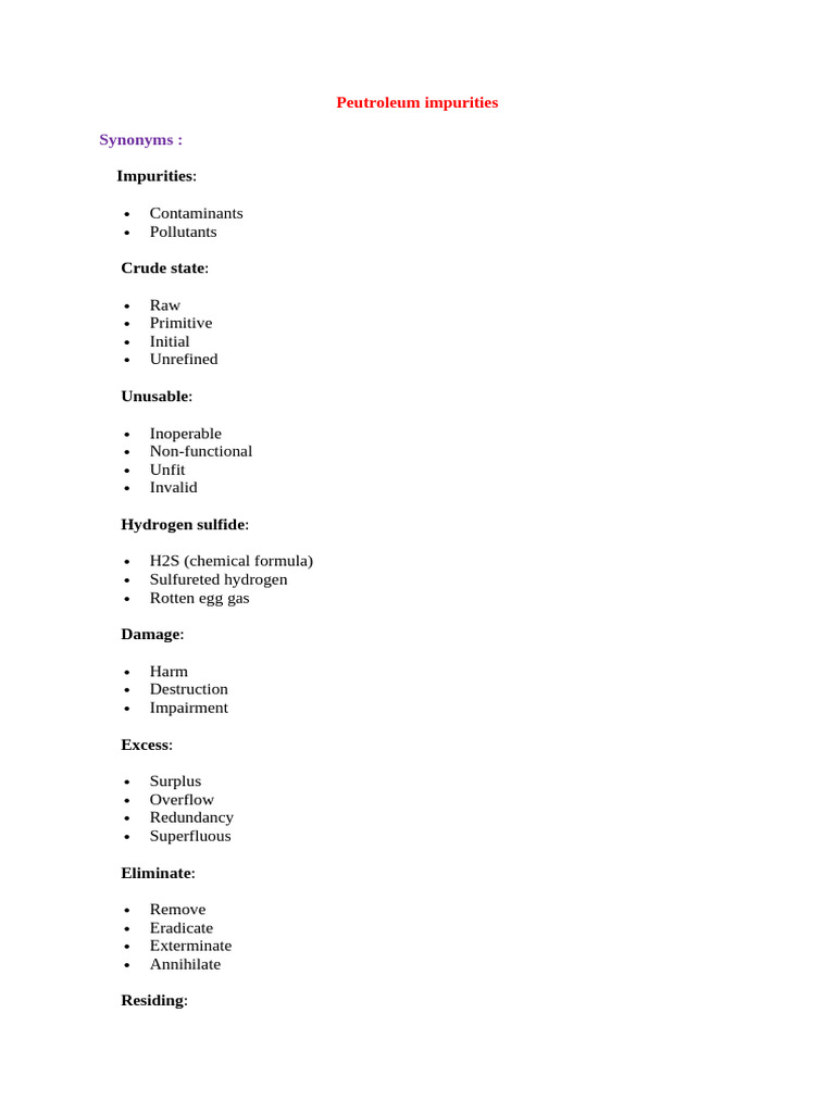 Impurities in Petroleum and Their Effects | PDF | Oil Refinery | Petroleum