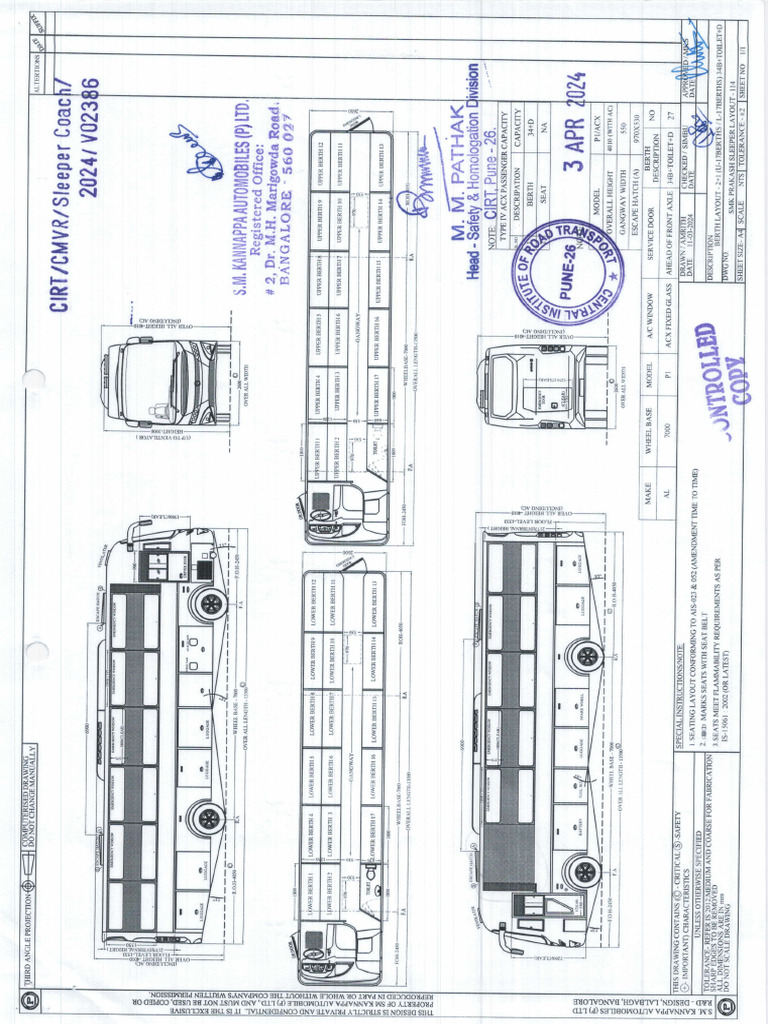 BusCraft Reference Bus Dimensions | PDF
