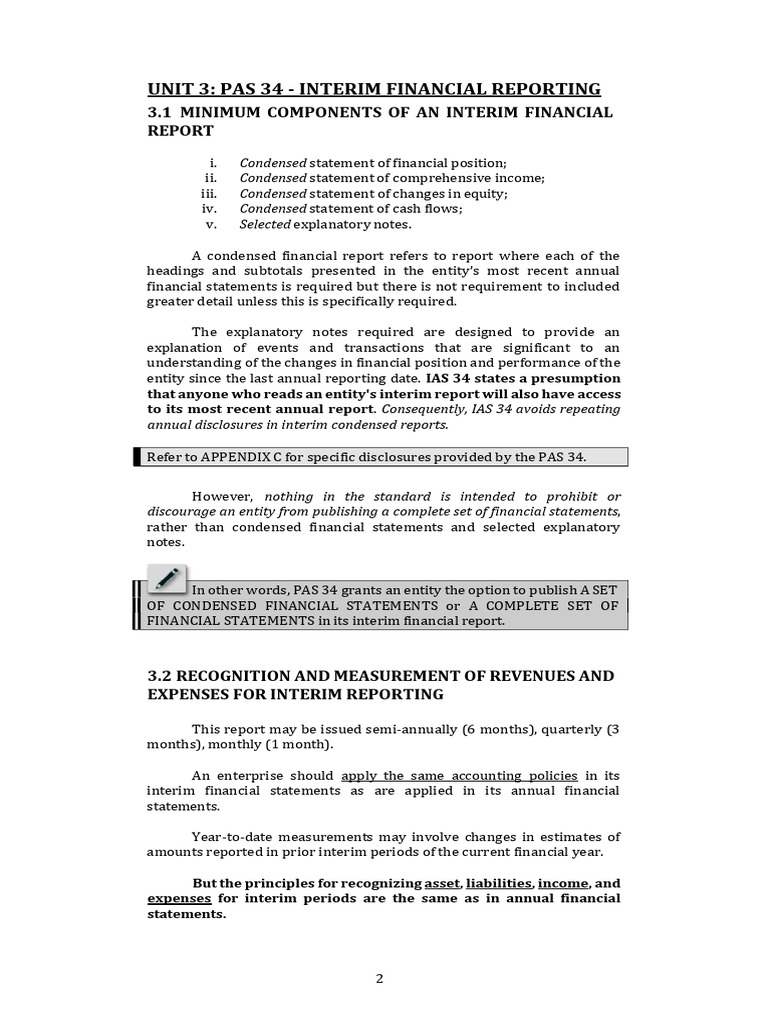 Unit 3 - Interim Reporting | PDF | Expense | Revenue