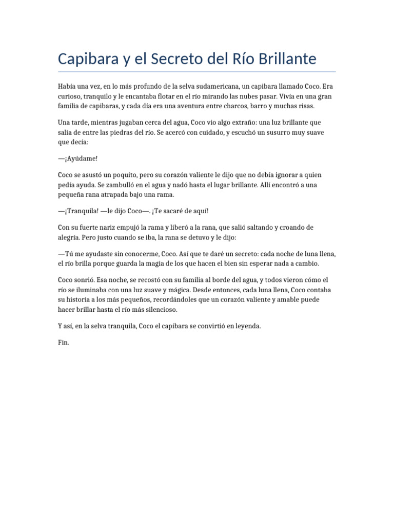 Cuento Capibara Coco | PDF