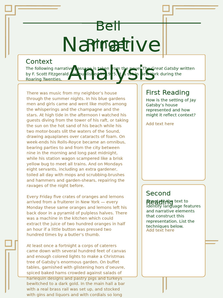 Narrative Analysis Bell Ringer Activity Digital and Printable Worksheet ...