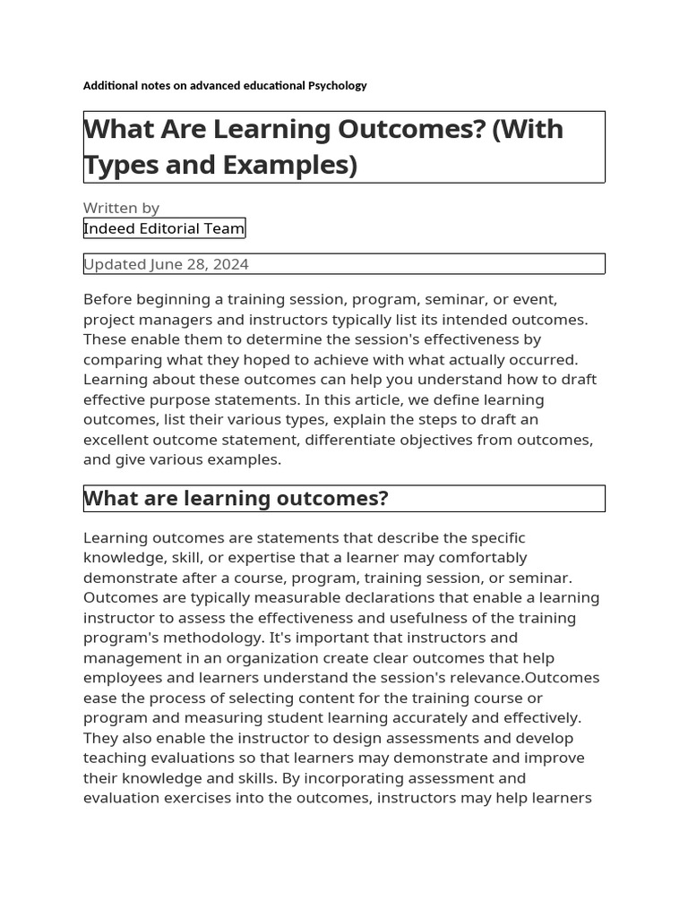 Additional Notes On Advanced Educational Psychology | PDF | Learning ...