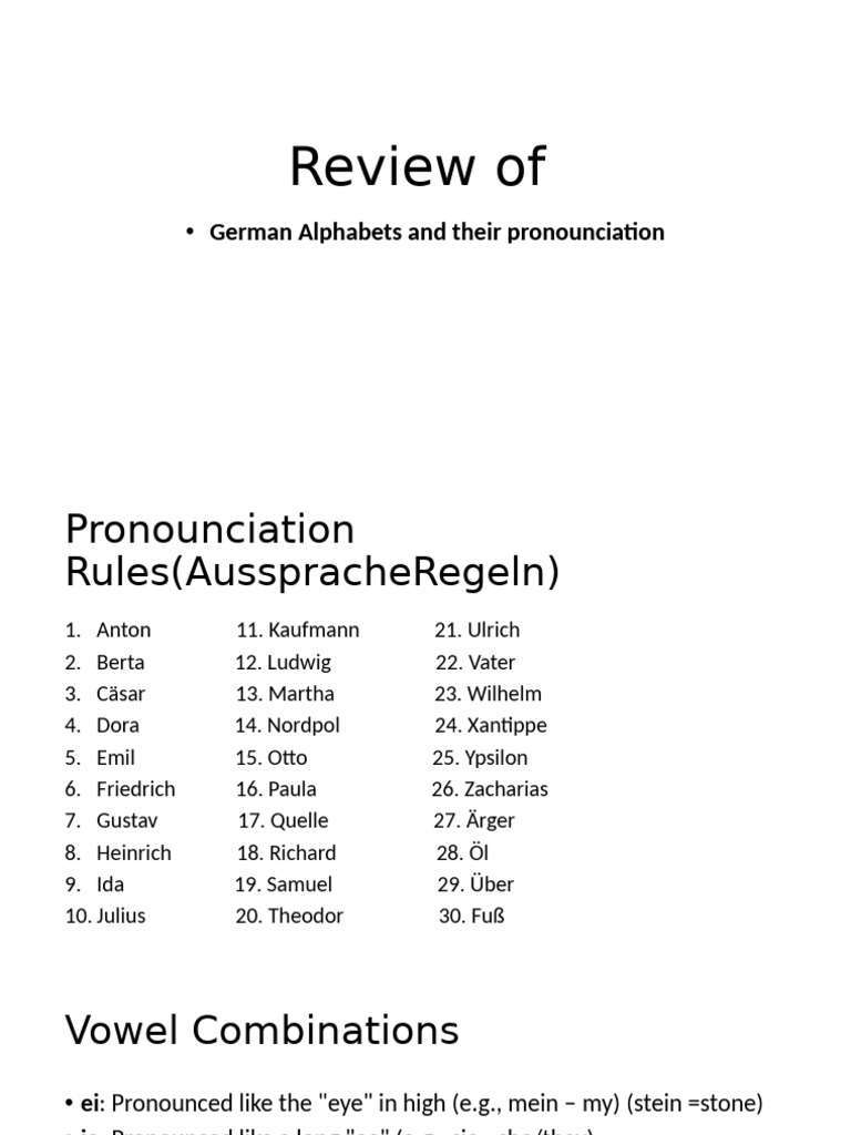 2 German Pronounciation Rules | PDF | Languages | Foreign Language Studies