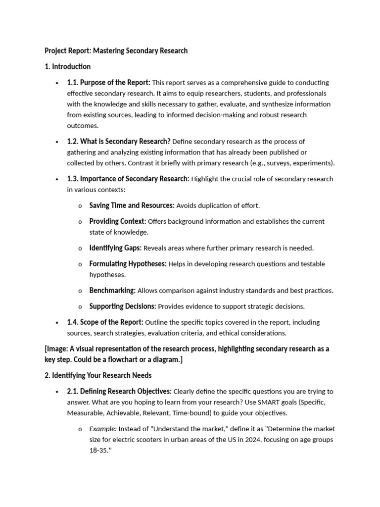 Project Report On Secondary Research | PDF | Data | Information