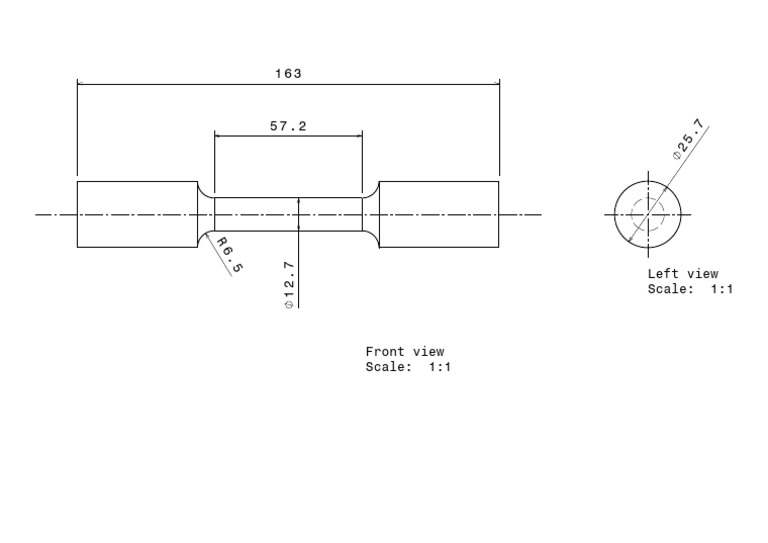 Tensile Specimen Drawing Details | PDF