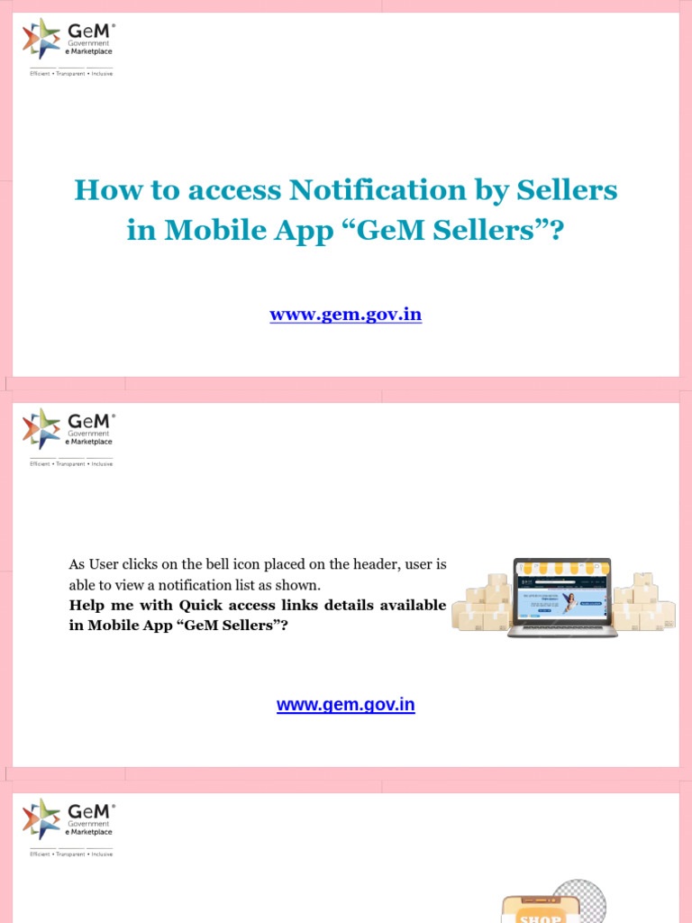Accessing Notifications in GeM Sellers App | PDF