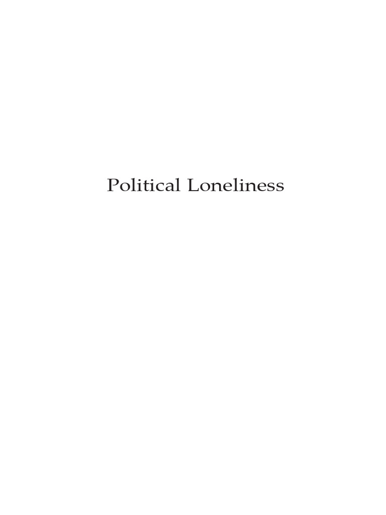Jennifer Gaffney - Political Loneliness - Modern Liberal Subjects in Hiding | PDF | Martin ...