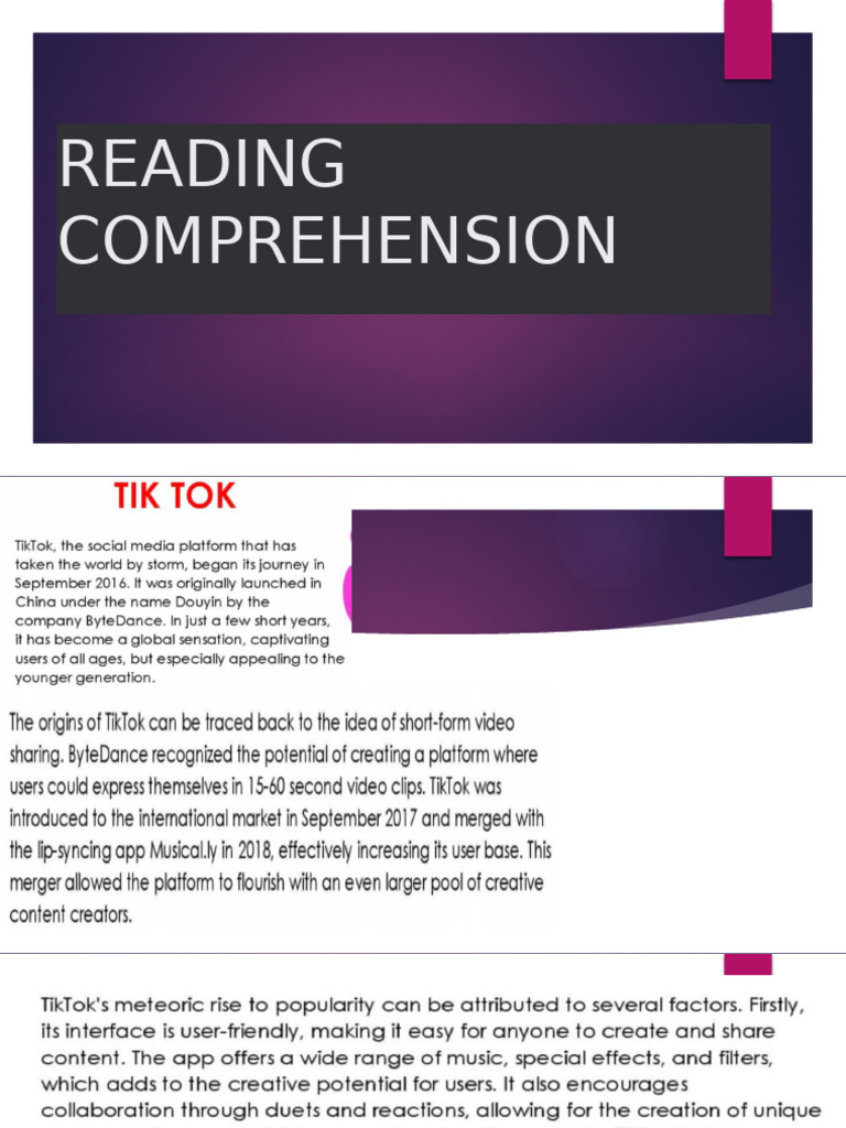 Tik Tok Reading Comprehension | PDF