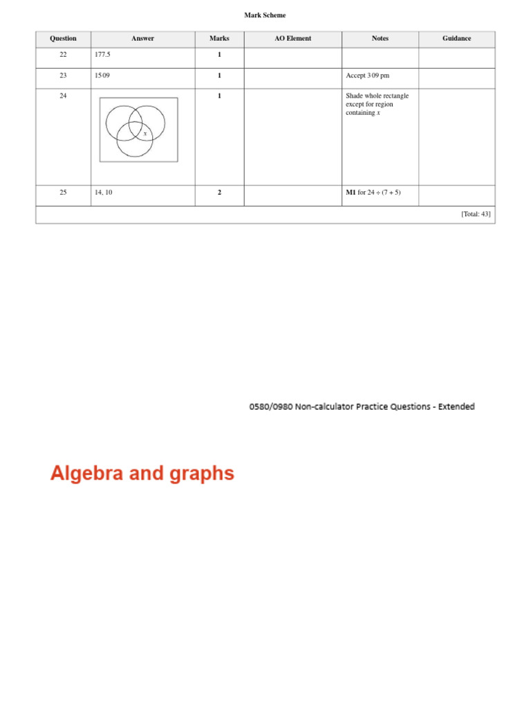 0580 - Non-Calculator - Topic - Questions 2025 - Part10 | PDF