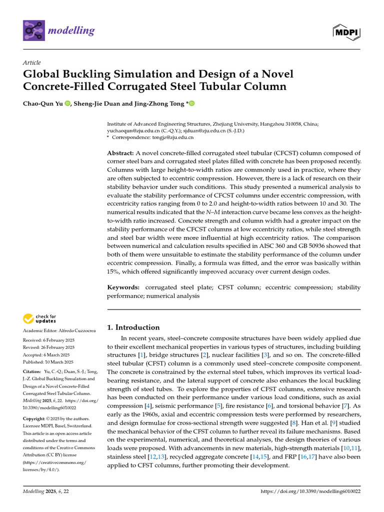 Global Buckling Simulation and Design of A Novel C | PDF | Buckling ...