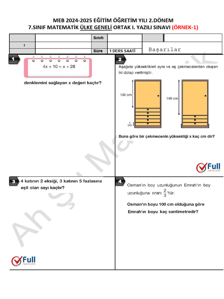 7mat 2don 1yaz Ornek 1 Paylasim | PDF