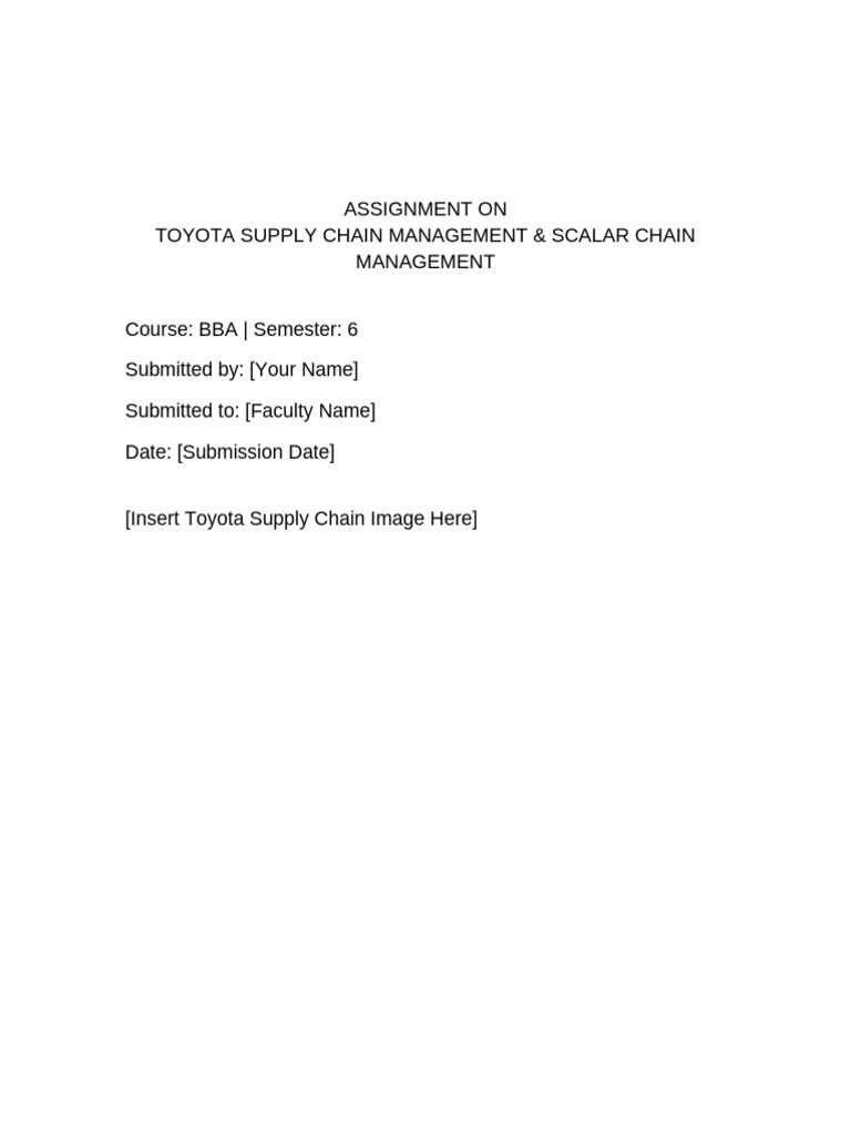 Toyota SCM and Scalar Chain Overview | PDF | Lean Manufacturing ...