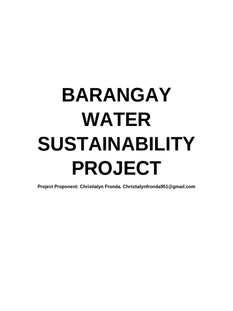 Barangay Water Sustainability Project | PDF