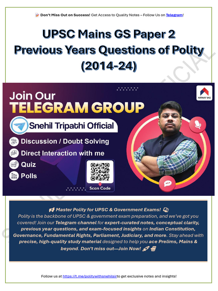 10 Years PYQ UPSC Mains | PDF | Constitution | Democracy