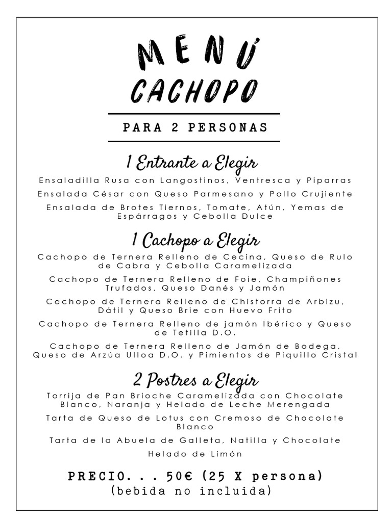 menu cachopo | PDF