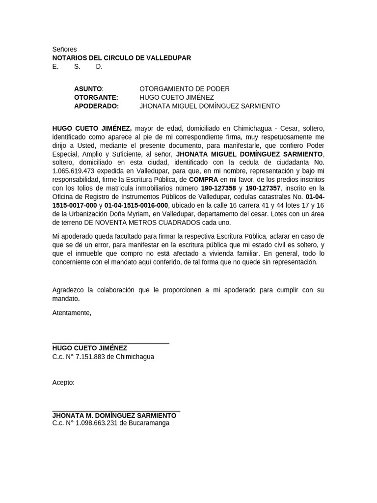 poder venta inmueble | PDF