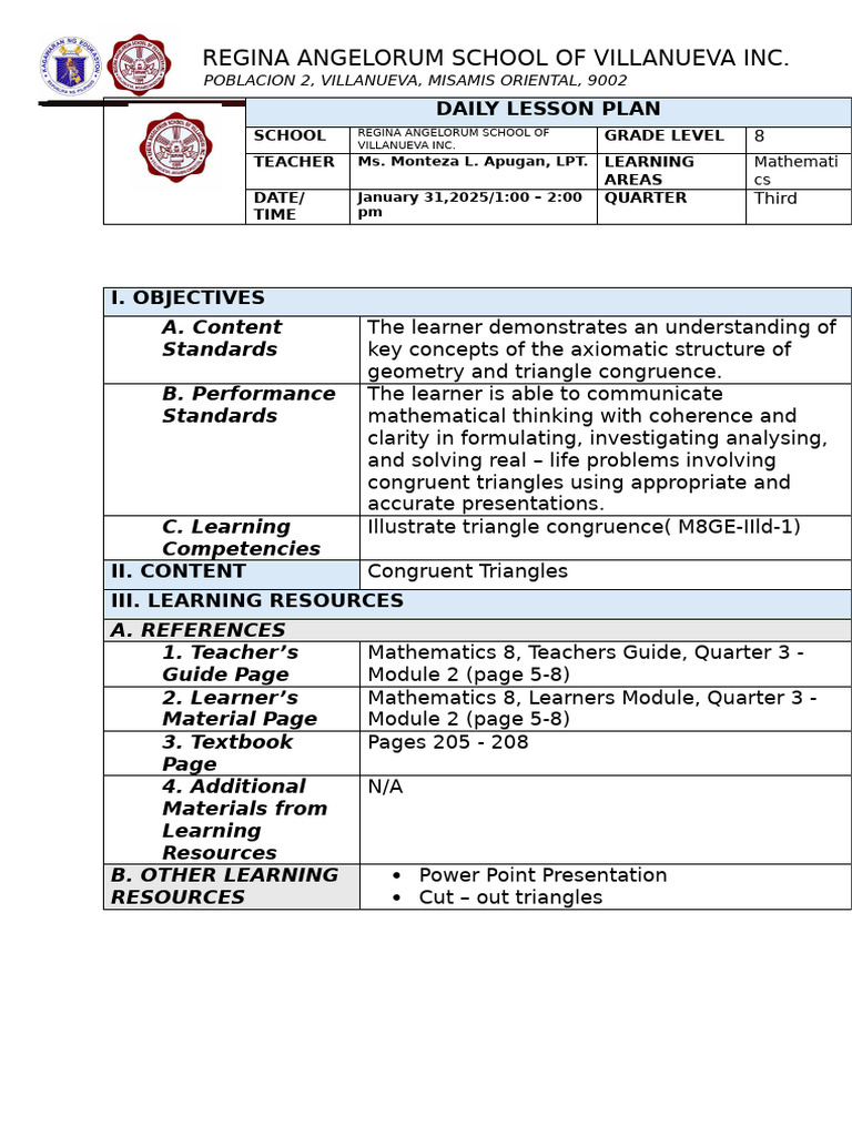 DAILY LESSON PLAN (Observation) | PDF | Learning | Lesson Plan
