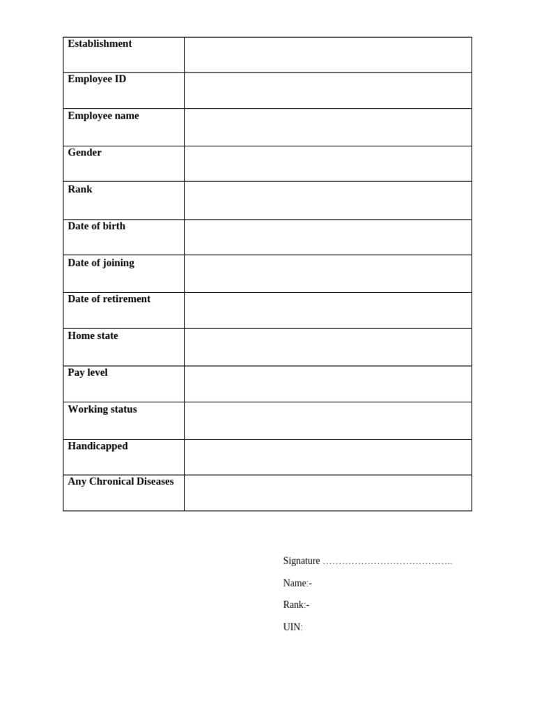 E-Awas Employee Registration Form | PDF