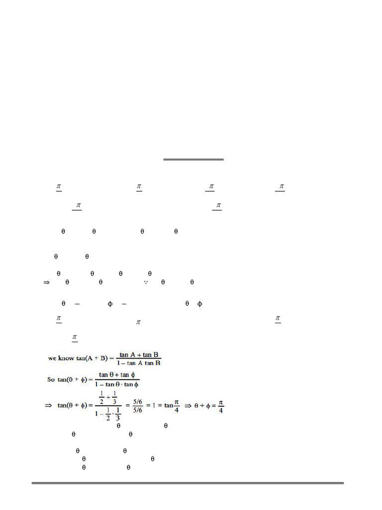 Maths Class Xi Chapter 03 Trigonometric Functions Practice Paper 03 Answers | PDF ...