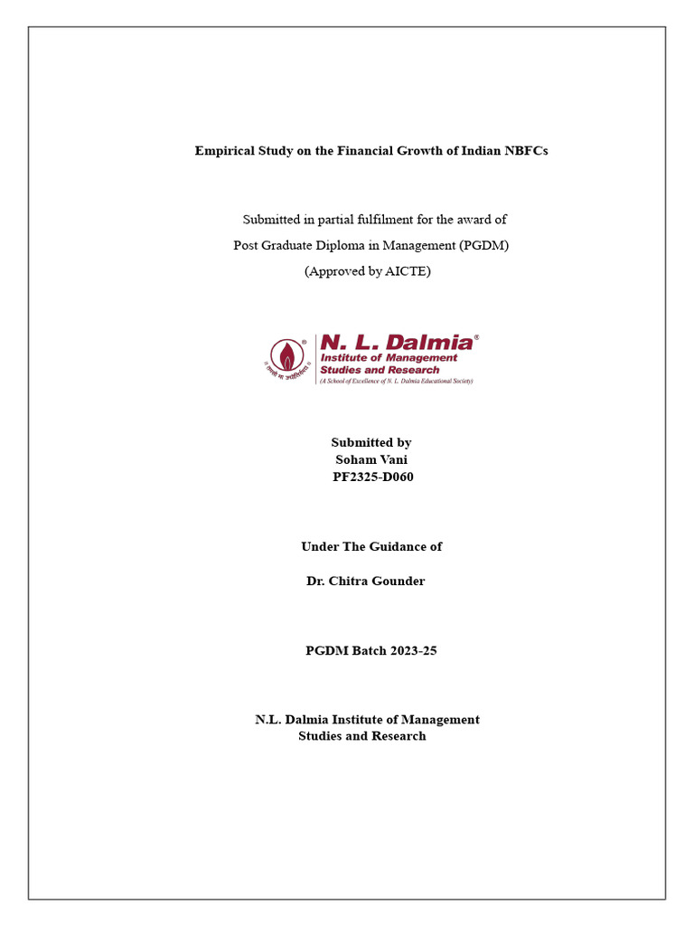 Soham Vani - FRP REPORT (Final Copy) | PDF | Interest | Banks