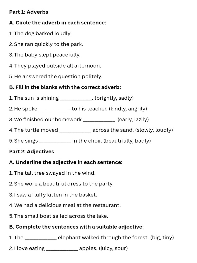 Adverbs and Tenses in Sentences | PDF