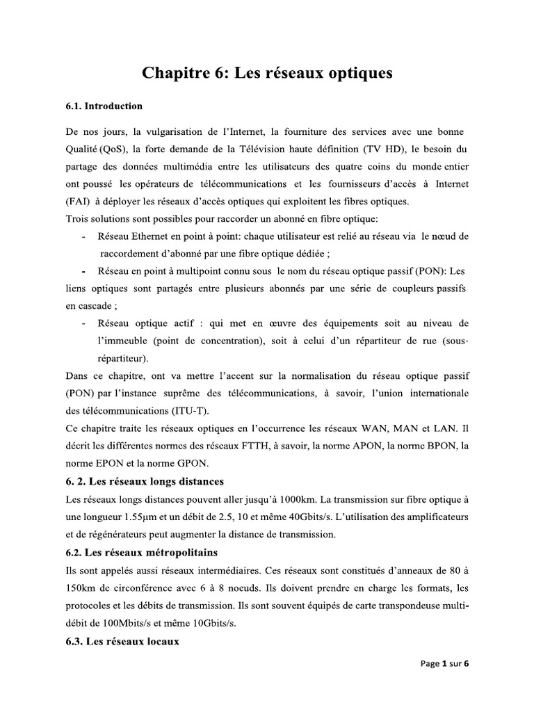 chapitre 6 Reseaux optiques | PDF