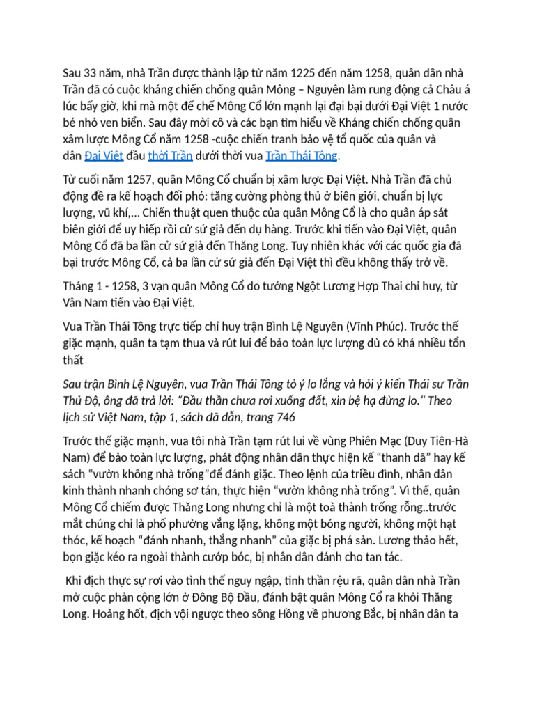 Cuộc kháng chiến chống quân Mông Cổ 1258 | PDF